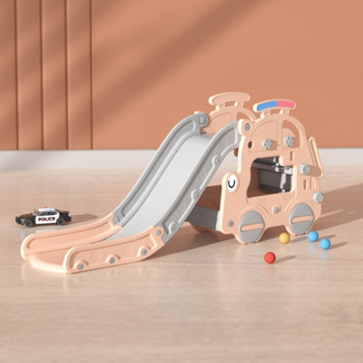Buy Pink Little Police Car Theme Plastic Climber and Slide Set | DIY at B&Q