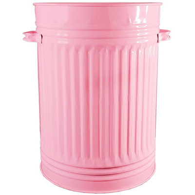 Pink Metal Bin Retro Dustbin Waste Rubbish Bin Rubbish Waste Animal ...