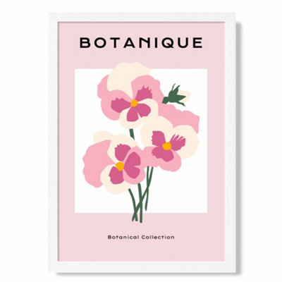 Pink Pansies Flower Market Boho Poster with Hanger / 33cm / White | DIY ...