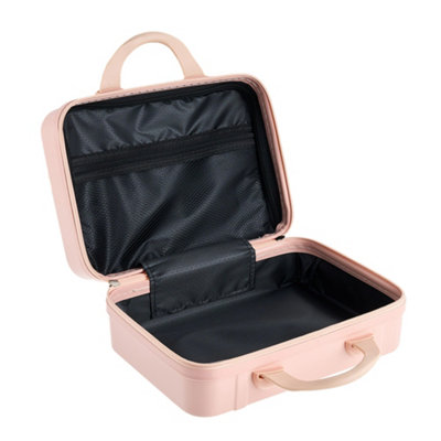 Pink Portable Hard Shell Handheld Makeup Travel Case 31cm W x 15.4cm D ...