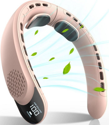 Pink Portable Neck Fan Rechargeable Neck Fans that Blow Cold Personal ...