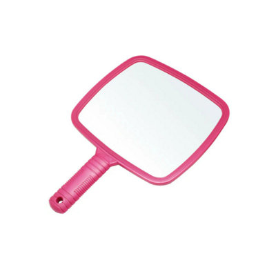 Pink Professional Handheld Paddle Mirror - Salon & Beauty Hand Mirror ...