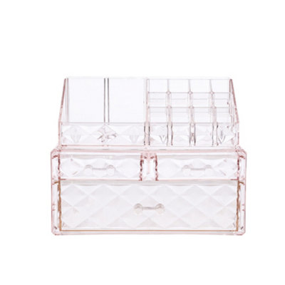 Pink Stackable 3 Tier Makeup Holder Drawer Set Organize Cosmetics and ...