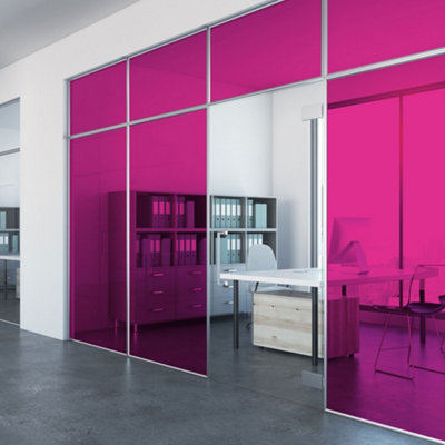 Pink Stained Glass Film Self Adhesive Transparent Coloured Window Film ...