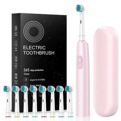 Pink Toothbrush Electric Rechargeable Pro Rotating Brush Timer Modes Usb