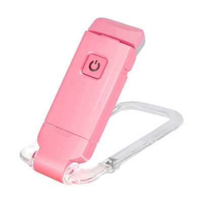 Pink USB Rechargeable Clip On LED Reading Light with 3 Brightness ...