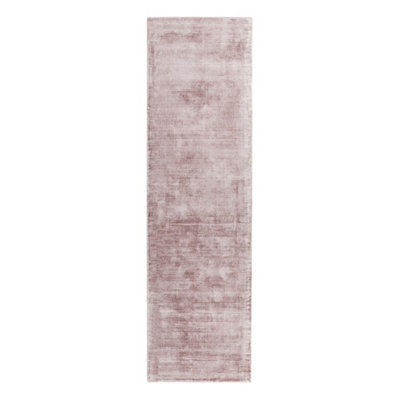 Pink Viscose Easy to clean Plain Handmade , Luxurious , Modern Rug for ...