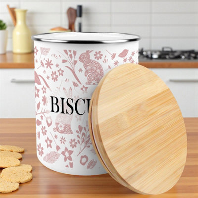 Pink Wild Rabbits Extra Large Biscuit Tin