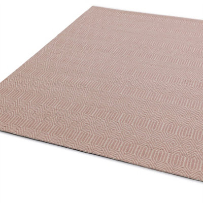 Pink Wool Luxurious Wool Modern Geometric Handmade Rug for Living Room ...