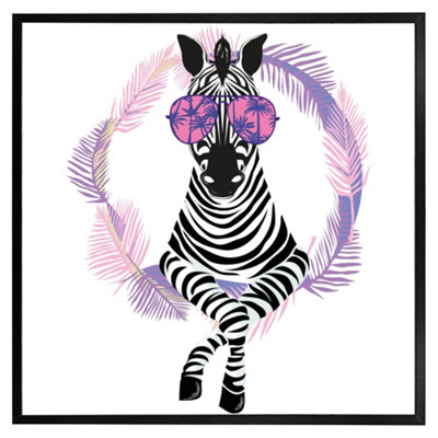 Pink zebra (Picutre Frame) / 30x30" / Oak
