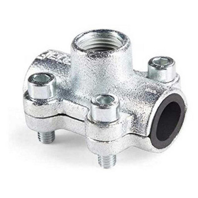 Pipe Saddle Clamp 2 1/2" x 1 1/4" With Threaded Boss Adaptor