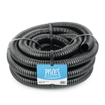 Pisces 10m Corrugated Black Pond Hose Flexible Anti Kink Flexi PVC Pipe ...