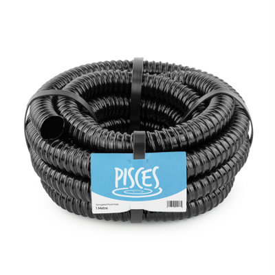 Pisces 1m Corrugated Black Pond Hose Flexible Anti Kink Flexi PVC Pipe ...