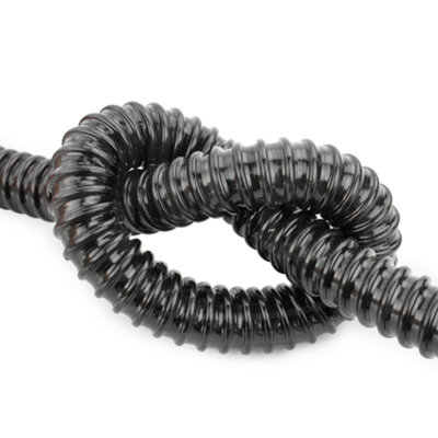 Pisces 30m Corrugated Black Pond Hose Flexible Anti Kink Flexi PVC Pipe ...