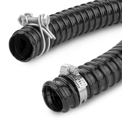 Pisces 5m Corrugated Black Pond Hose Flexible Anti Kink Flexi PVC Pipe ...