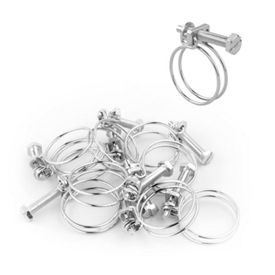Pisces Double Wire Hose Clips to fit 25mm (1in) Pipe (10 pack) | DIY at B&Q