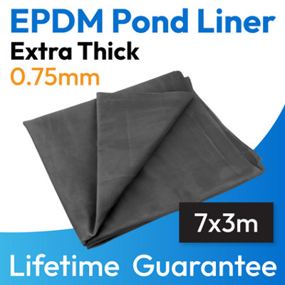 PISCES POND LINER 7M X 3M EPALYN EPDM RUBBER - 0.75MM THICK WITH ...