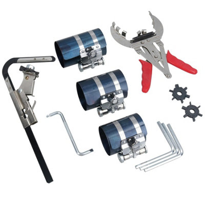 Piston Ring Compressor Cleaner Cleaning Service Tool Kit 9pc