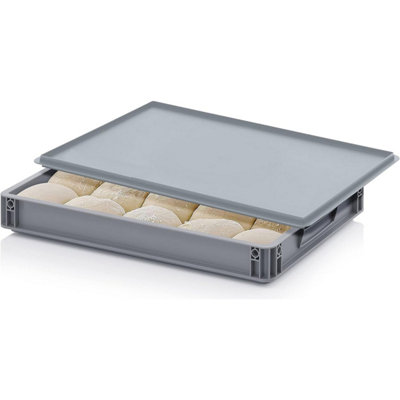PIZZA BREAD DOUGH TRAY BOX WITH LID FOOD GRADE 60CM X 40CM X 7.5CM 18L ...