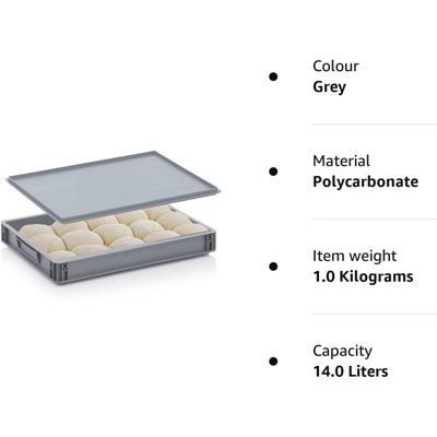 Pizza Bread Dough Tray Box with Lid Food Grade 60cm X 40cm X 7.5cm 18L ...