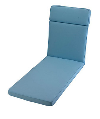Placid Sun Lounger Outdoor Garden Furniture Cushion L198 x W60 x H4 cm Blue