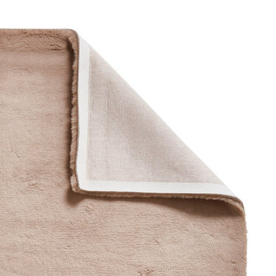 Plain Beige Shaggy Handmade Luxurious Rug For Dining Room Bedroom ...