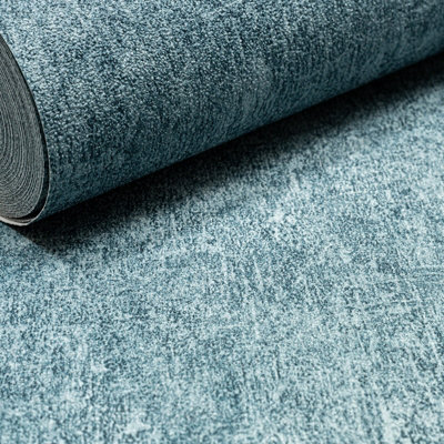 Plain Blue Textured Wallpaper Vinyl HeavyWeight Free Match Paste The Wall