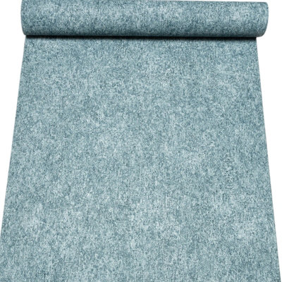 Plain Blue Textured Wallpaper Vinyl HeavyWeight Free Match Paste The Wall