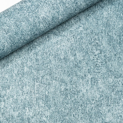 Plain Blue Textured Wallpaper Vinyl HeavyWeight Free Match Paste The Wall