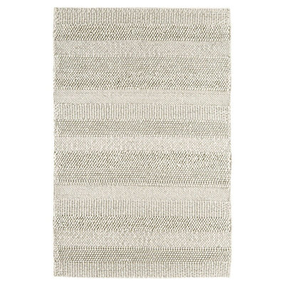 Plain Cream Stripe Handmade Luxurious Modern Easy to Clean Rug For ...