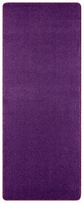 Plain Design Rug - Durable Polypropylene, Soft Fleece Backing in Purple