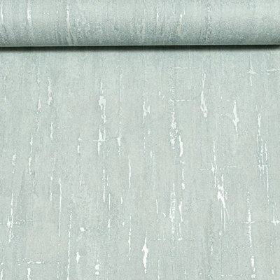 Plain Green Metallic Wallpaper Textured Shimmer, Washable, Peelable ...
