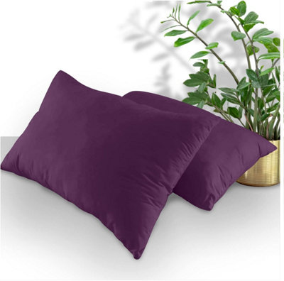 Plain Housewife Pillowcases Berry, Pair