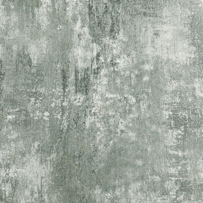 Plain Jade Green Distressed Stone Concrete Effect Cove Texture Wallpaper