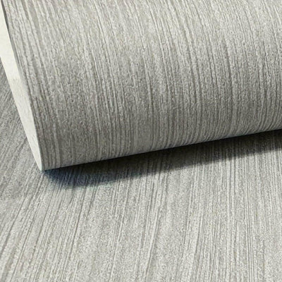 Plain Mid Neutral Grey Textured Wallpaper Modern Thick Quality Designer ...