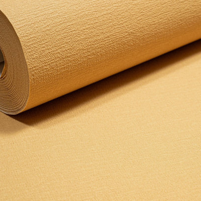 Plain Mustard Yellow Wallpaper Textured Free Match Paste The Wall