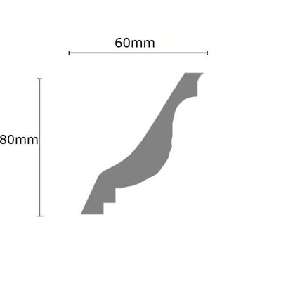 Plain Ogee Plaster Coving 60mm x 80mm - 24m Pack
