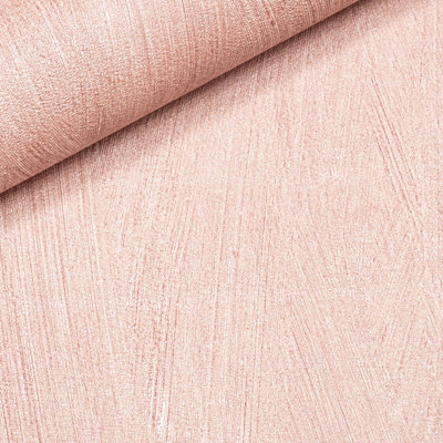 Plain Pink Wallpaper Textured Plaster Effect Vinyl Free Match Paste The ...