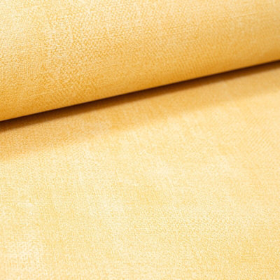Buy Plain Yellow Textured Wallpaper Linen Effect Paste The Wall ...