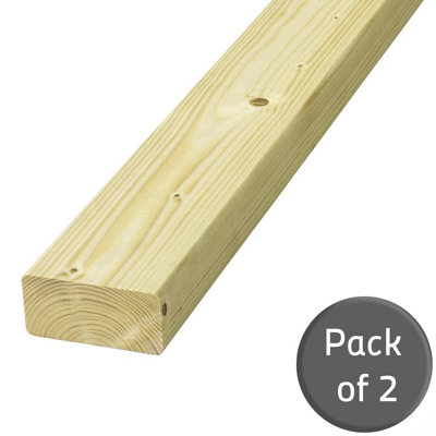 Planed Treated Timber C16 - (L) 900mm (W) 100mm (H) 47mm - Pack of 2