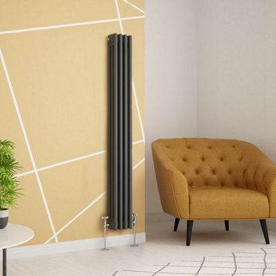 Planet Radiators 3 Column 1500 x 200mm Cast Iron Style Radiator Anthracite