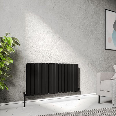 Planet Radiators Flat Panel Double 400 x 1216mm Cast Iron Style Radiator Black
