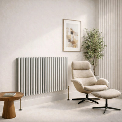Planet Radiators Oval Panel Double 400 x 960mm Cast Iron Style Radiator ...