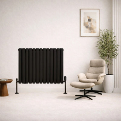 Planet Radiators Oval Panel Double 600 x 840mm Cast Iron Style Radiator ...