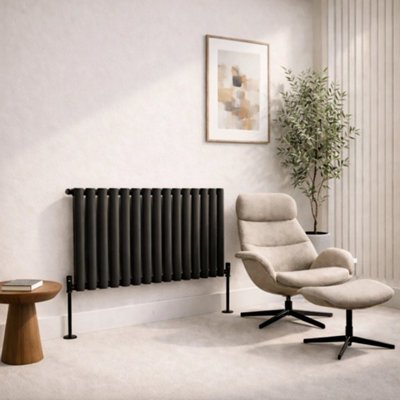 Planet Radiators Oval Panel Single 400 x 840mm Cast Iron Style Radiator ...