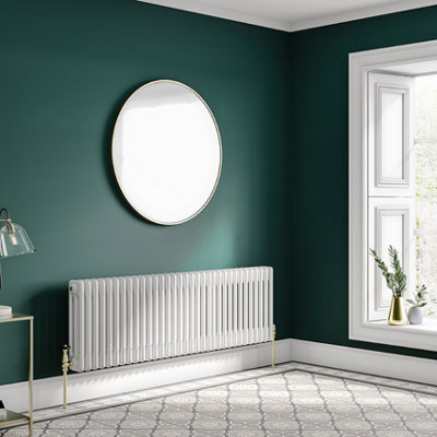 Planet Radiators Three Column 450 x 1415mm Cast Iron Style Radiator White