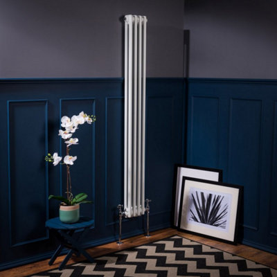 Planet Radiators Two Column 1500 x 200mm Cast Iron Style Radiator White