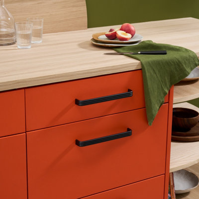 Plank Hardware ALVA Tubular D-Bar Handle - 228mm - Black