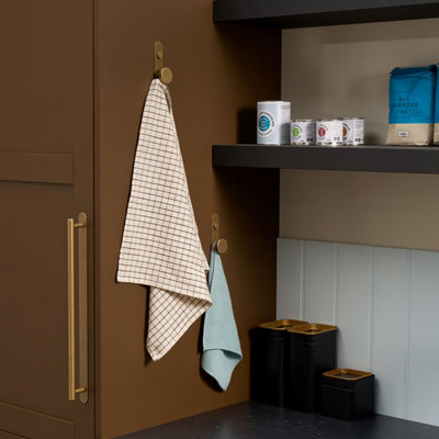 Plank Hardware HUDSON Shaker Hook - Aged Brass | DIY at B&Q