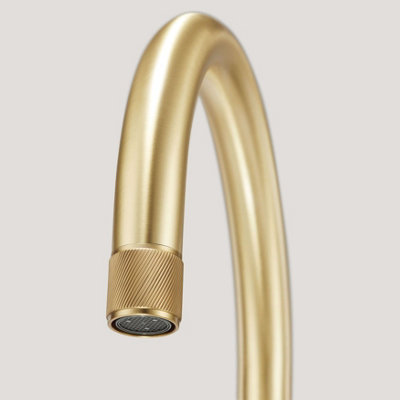 Plank Hardware PORTMAN Swirled Kitchen Mixer Tap - Brass